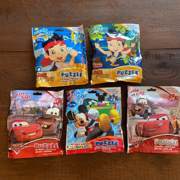 Disney | Games | 5 Nwt Disney Puzzles Cars Mickey Mouse Jake | Poshmark